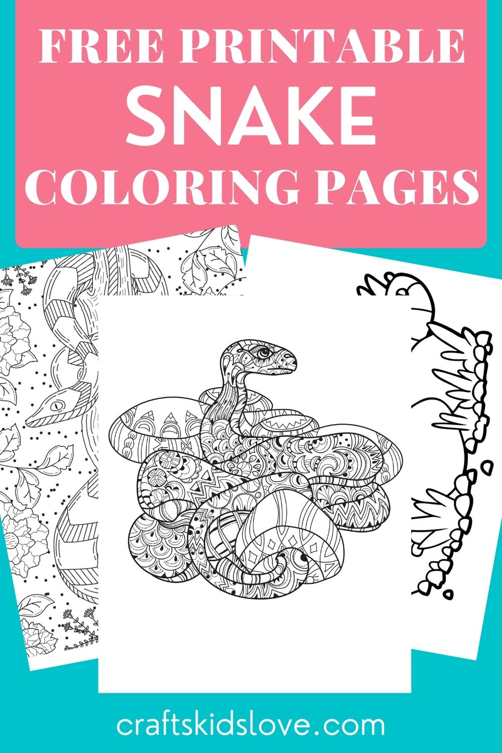 Free Printable Snake Coloring Pages - Crafts Kids Love
