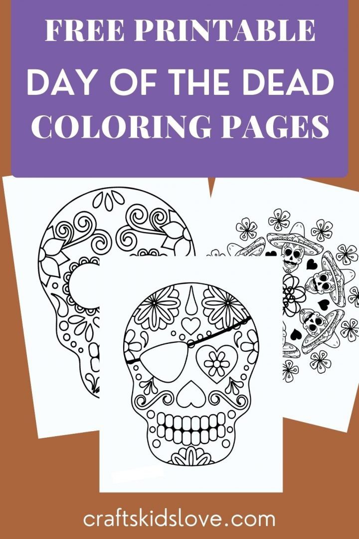Free Printable Day of the Dead Coloring Pages - Crafts Kids Love