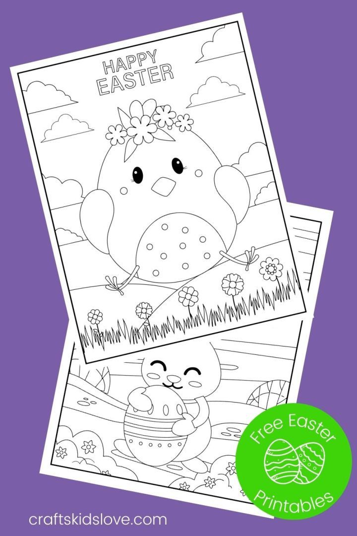 Happy Easter Coloring Pages - Crafts Kids Love
